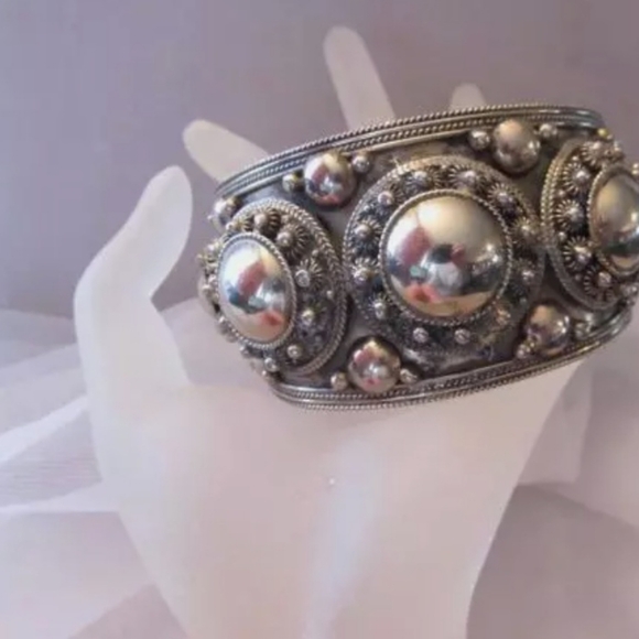 Siam | Jewelry | Siam Sterling Silver Wide Cuff Bracelet Rare | Poshmark